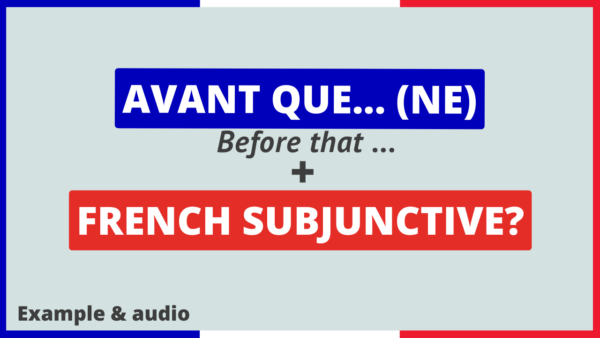 Avant que (ne) (Before that) + French Subjunctive? - French Online ...