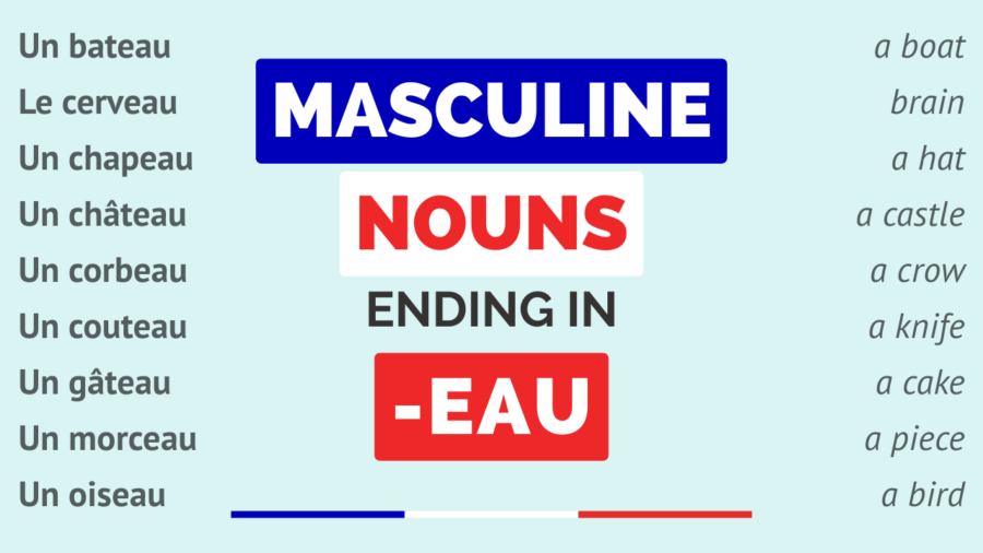 French Masculine Nouns Ending in EAU - French Online Language Courses ...