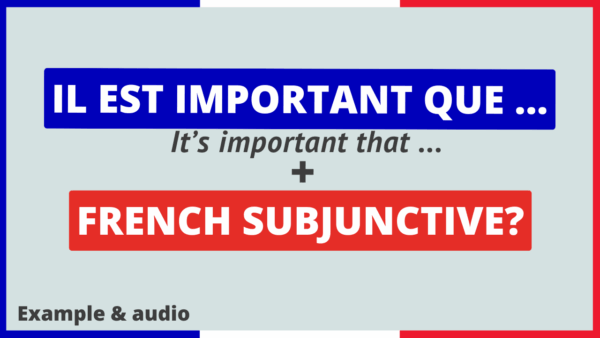 Il est important que (It’s important that) + French Subjunctive ...