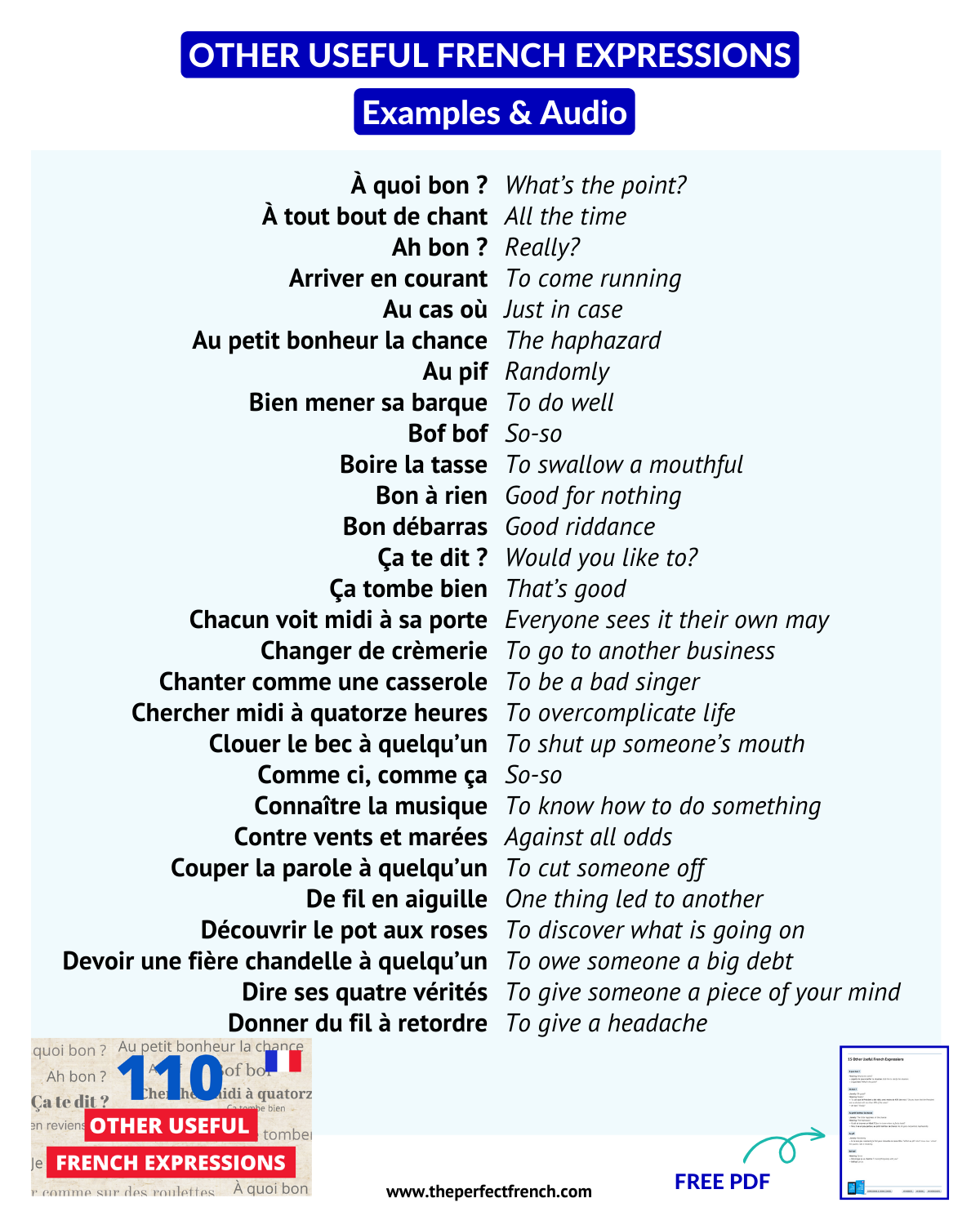 Learn 110 Other Useful French Expressions - French Online Language ...