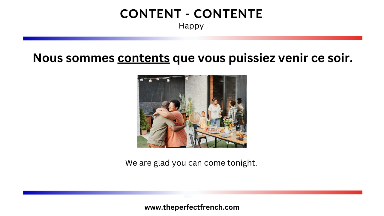 French Word of the Day - Content/Contente (Happy) - French Online ...