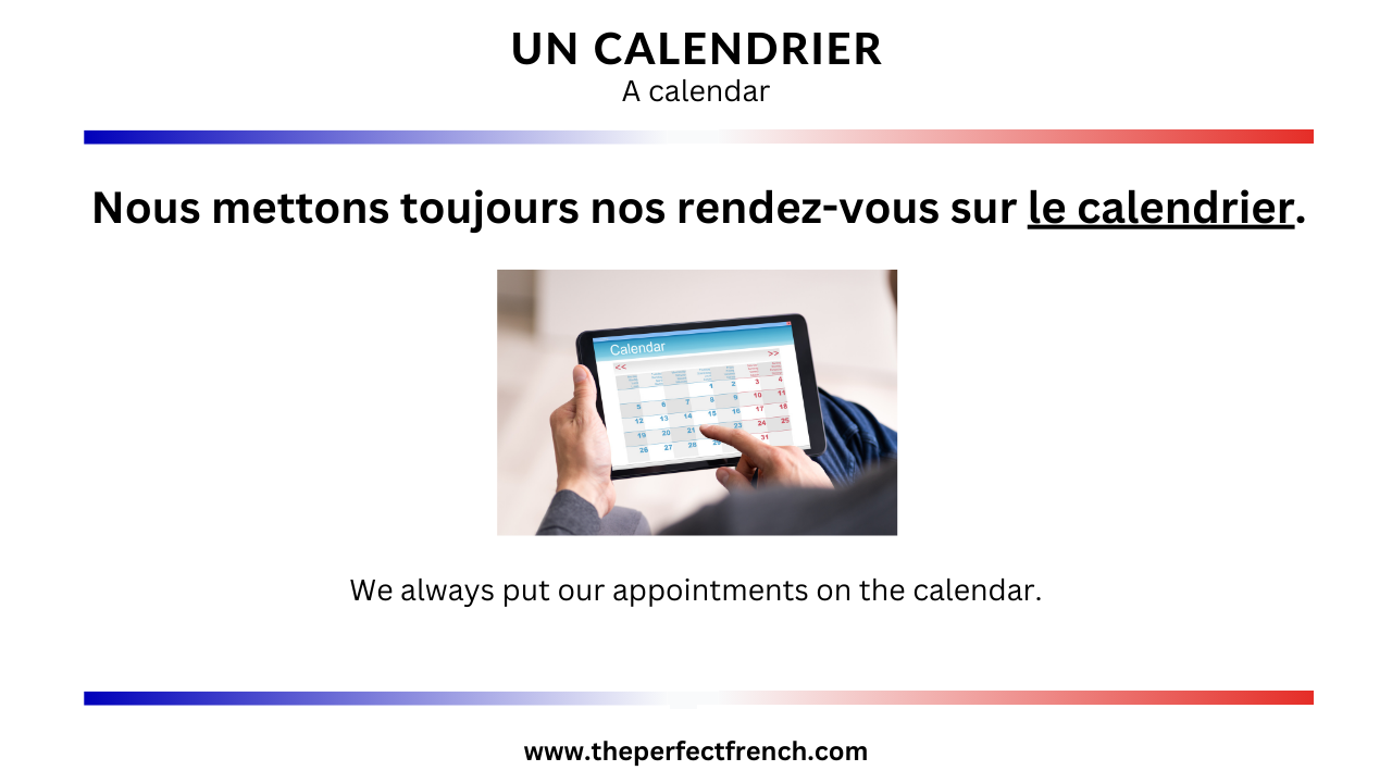 French Word of the Day - Un calendrier (A Calendar) - French Online ...