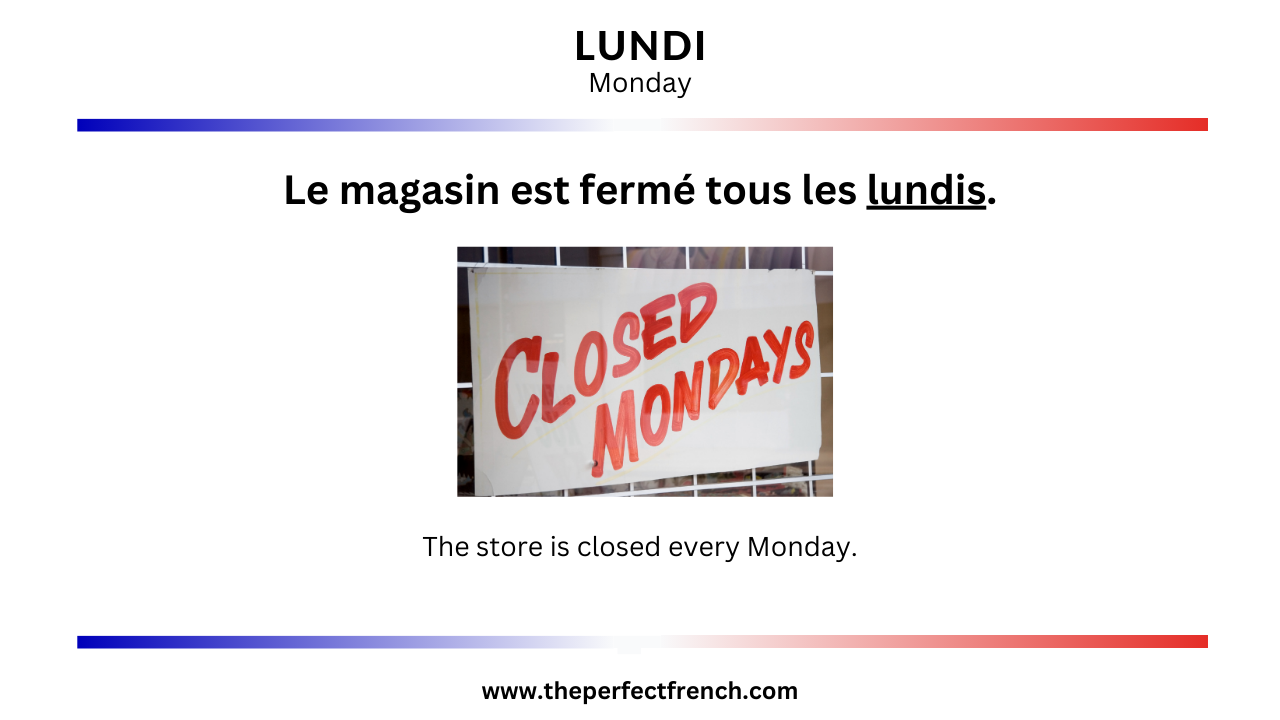 French Word of the Day - Lundi (Monday) - French Online Language ...
