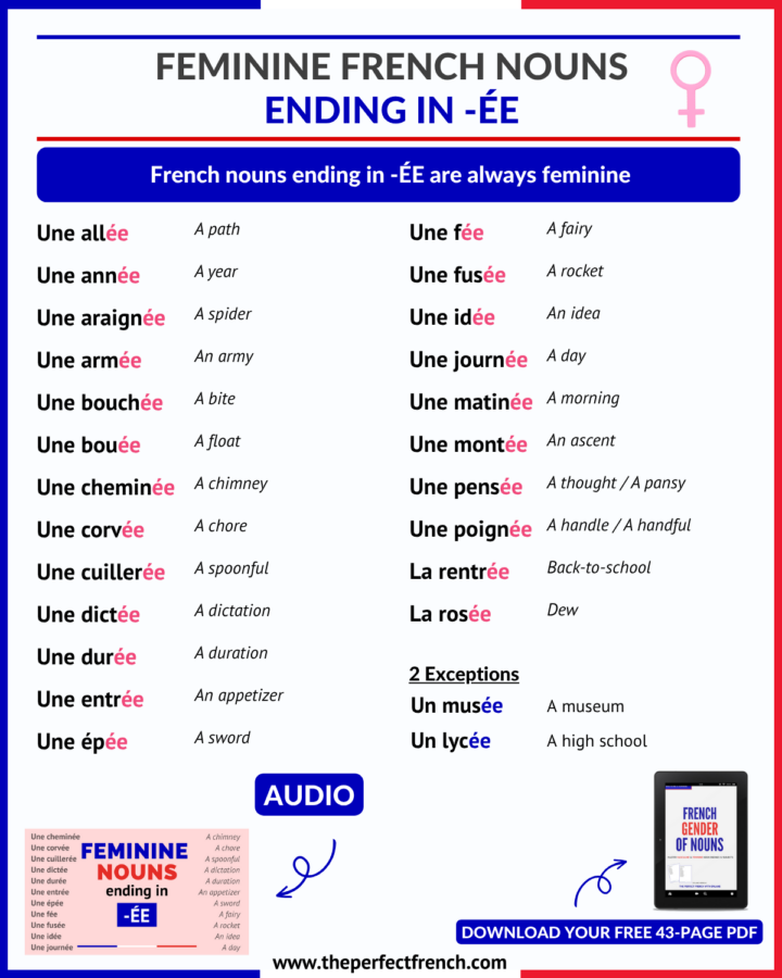 French Feminine Nouns Ending in -ÉE - French Online Language Courses ...