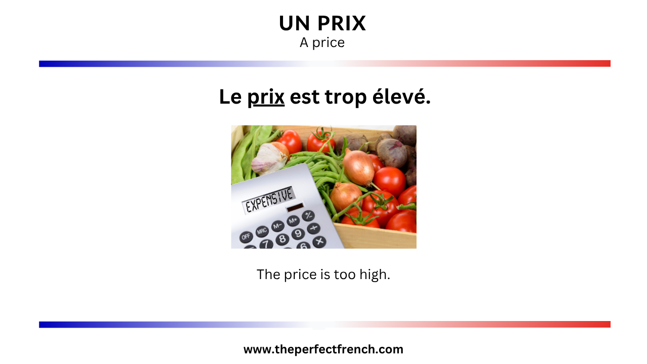 French Word of the Day - Un prix (A Price) - French Online Language ...