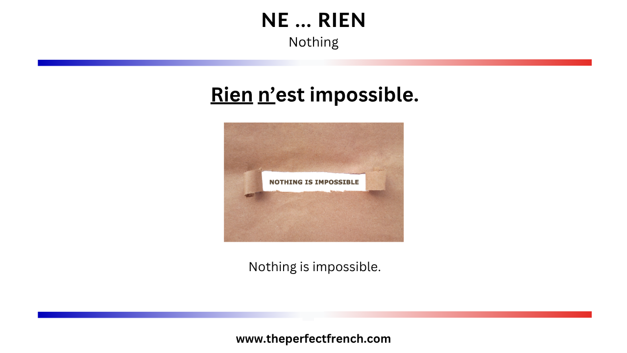 French Word of the Day - Ne ... rien (Nothing)