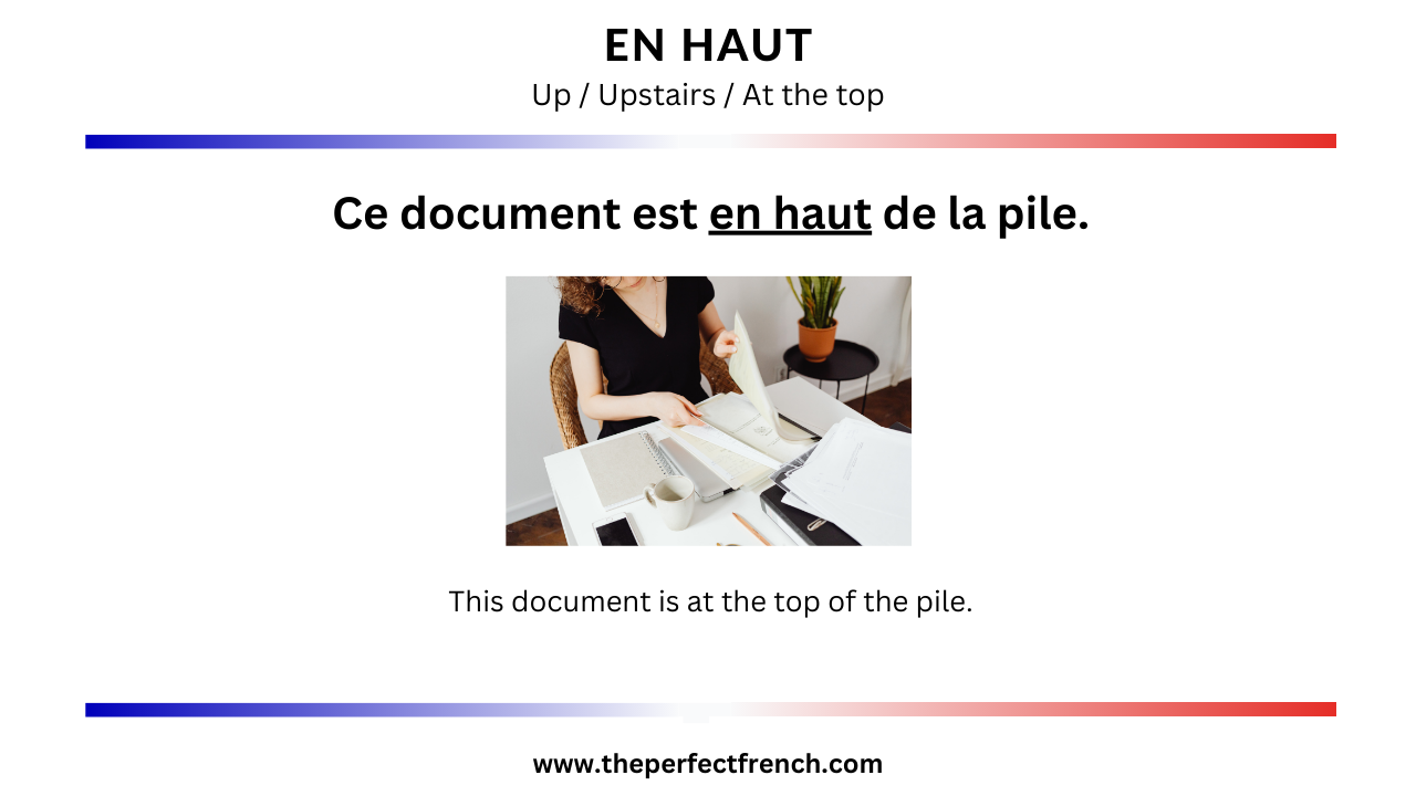 French Word of the Day - En haut (Up/Upstairs/At The Top)