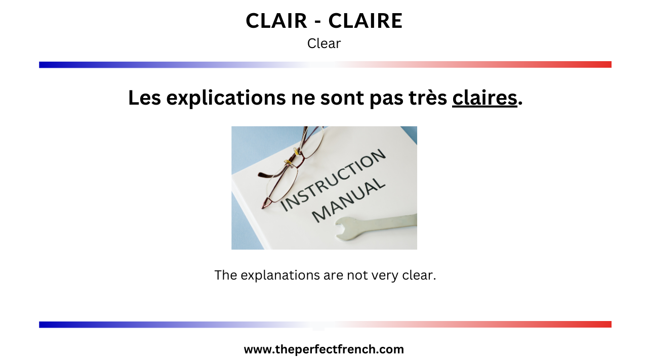 French Word of the Day - Clair - Claire (Clear)