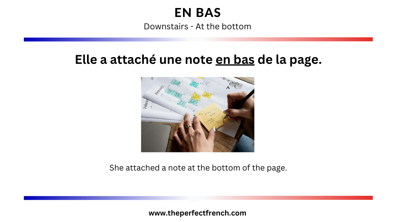 French Word of the Day - En bas (Downstairs/At The Bottom)