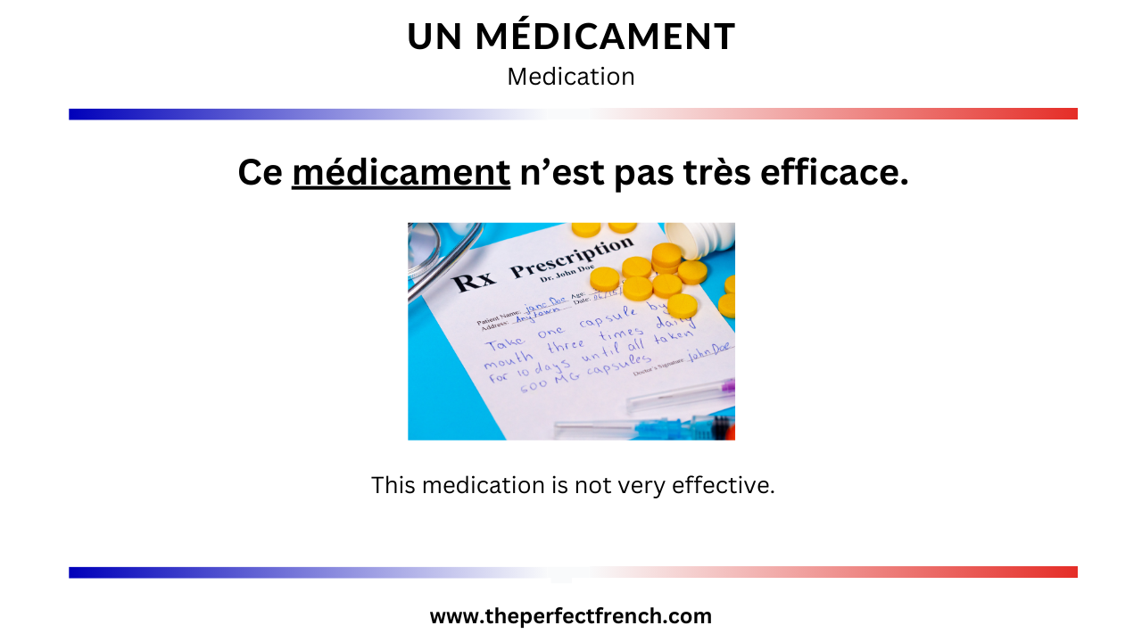 French Word of the Day - Un médicament (Medication)