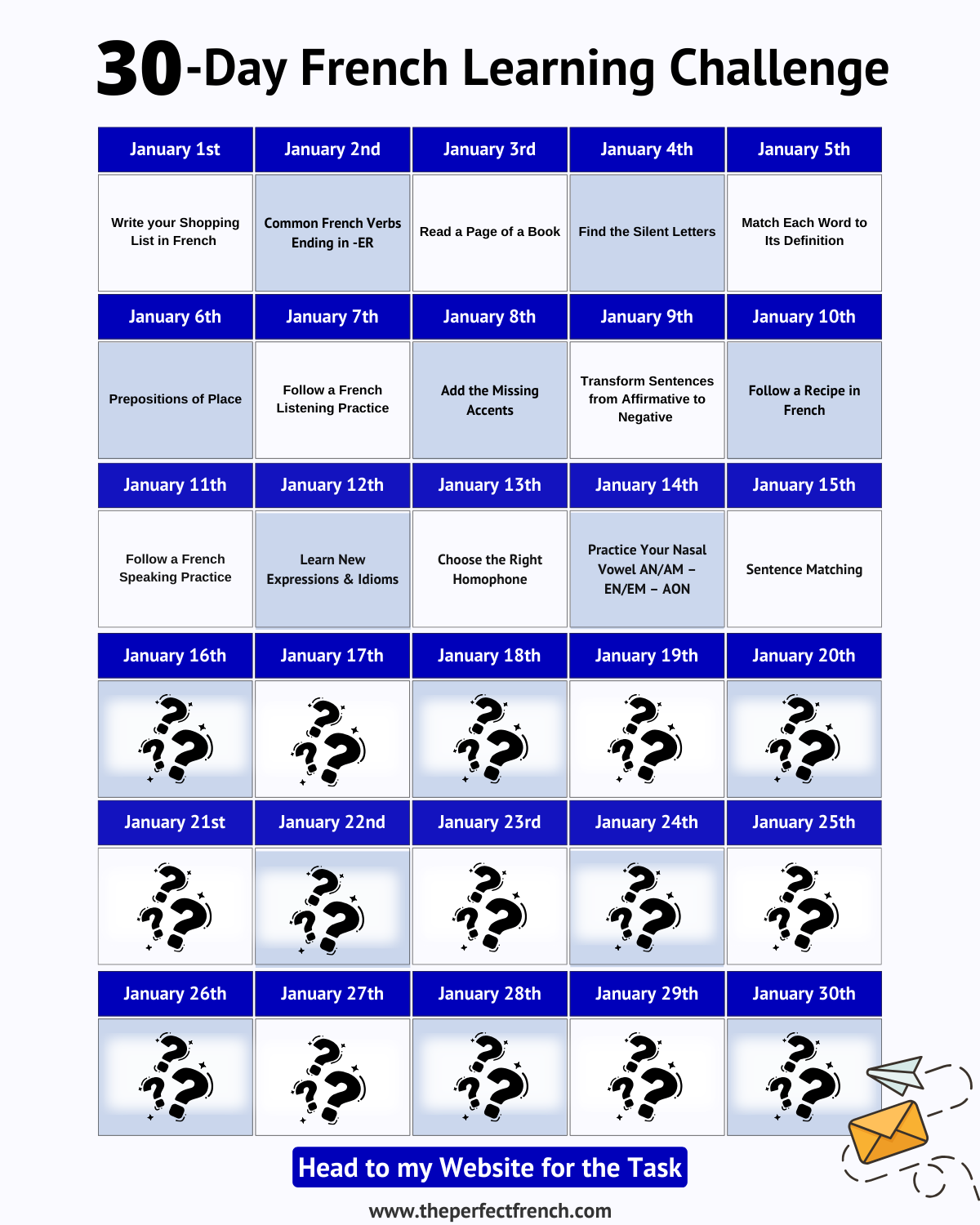 The 2026 Perfect French Challenge - Day 15 - Sentence Matching - French ...