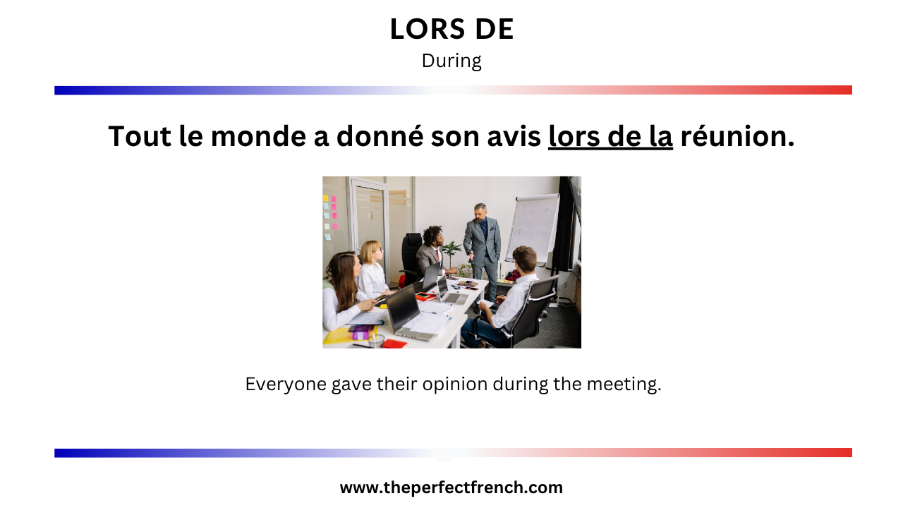 French Word of the Day - Lors de (During)