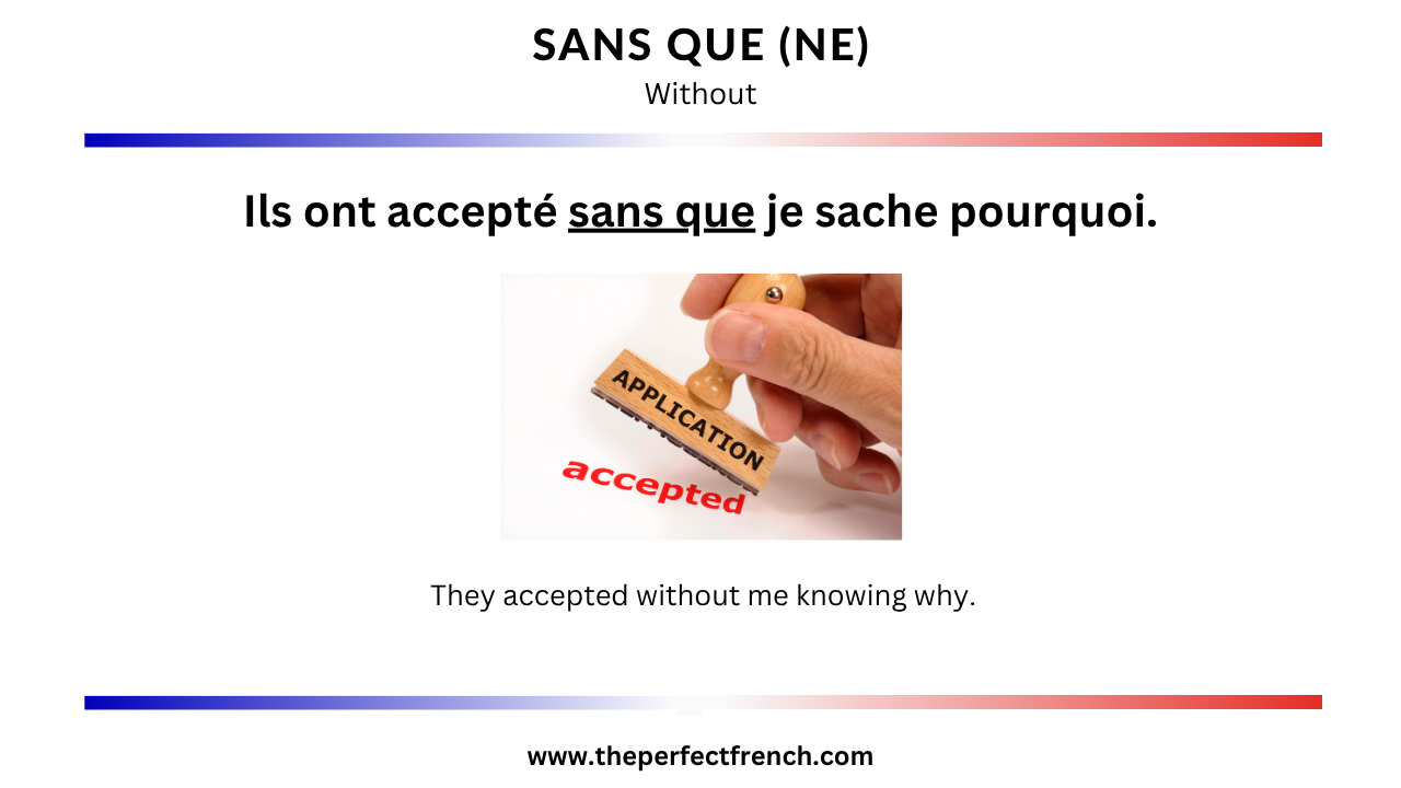 French Word of the Day - Sans que (Without)